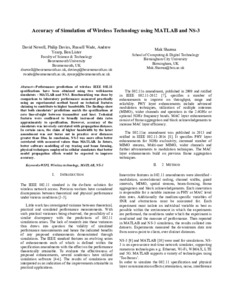 Bournemouth University Research Online [BURO] - Accuracy of simulation of wireless technology ...